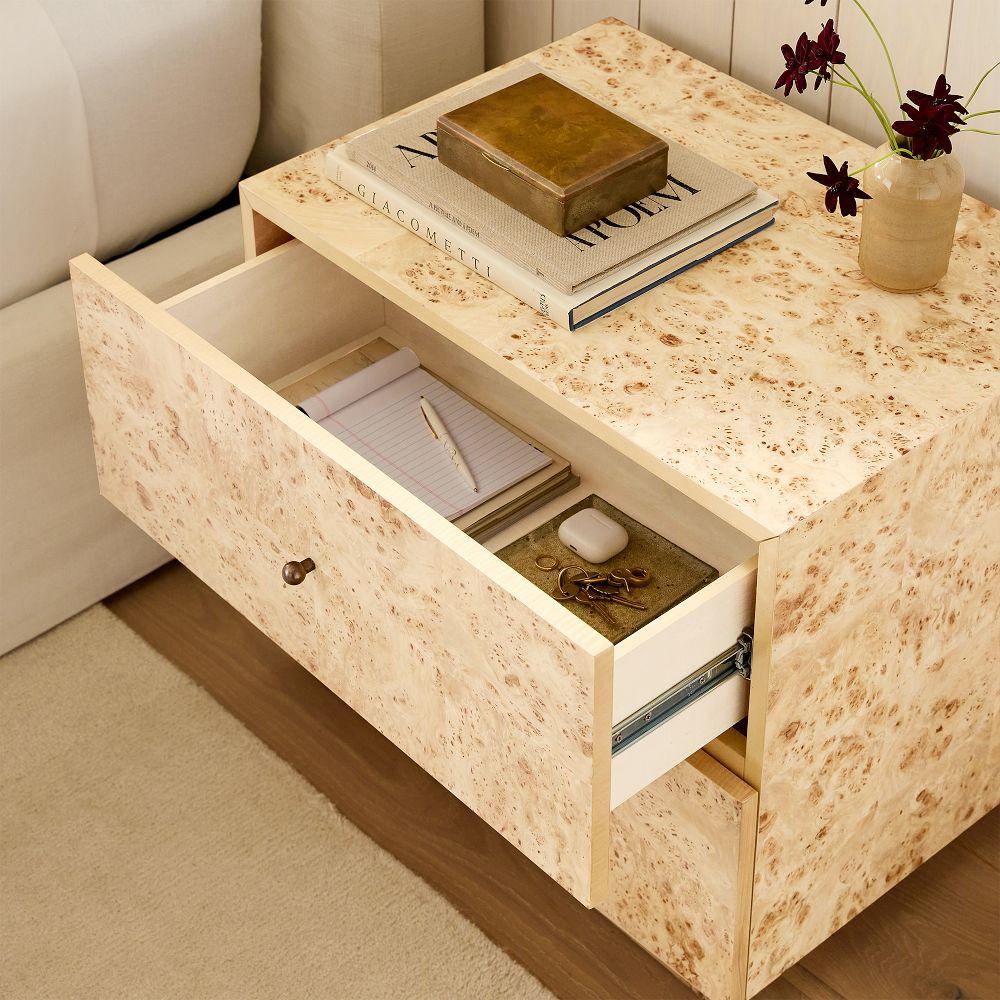 Burl Bedside Table Luxe Burl Wood Finish West Elm UK